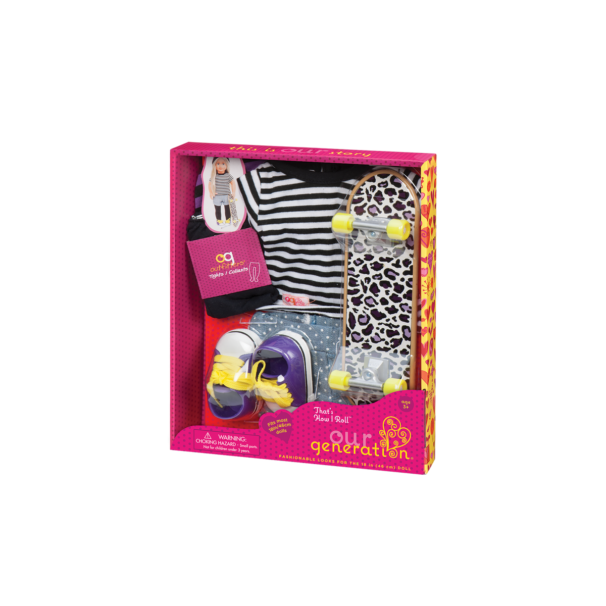 That's How I Roll | 18-inch Doll Skateboard Outfit | Our Generation ...